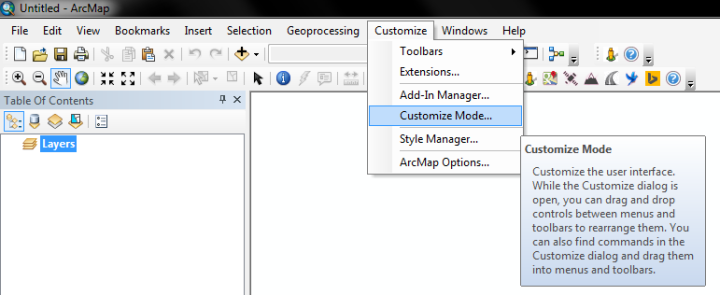 Arcgis Desktop Tutorial On Customizing Arcmap Toolbars And Keyboard
